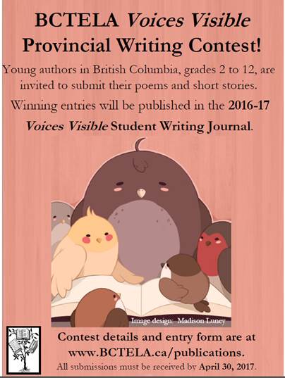 BCTELA Grades 2-12 Writing Contest - BC Teachers of English Language Arts