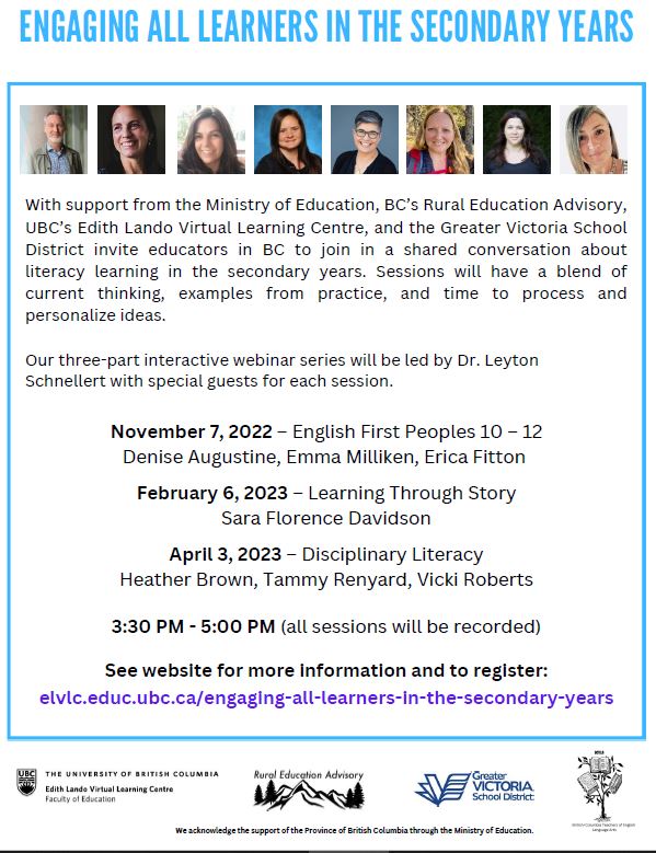 Register for Free Webinars: Engaging Secondary Learners! - BC Teachers ...